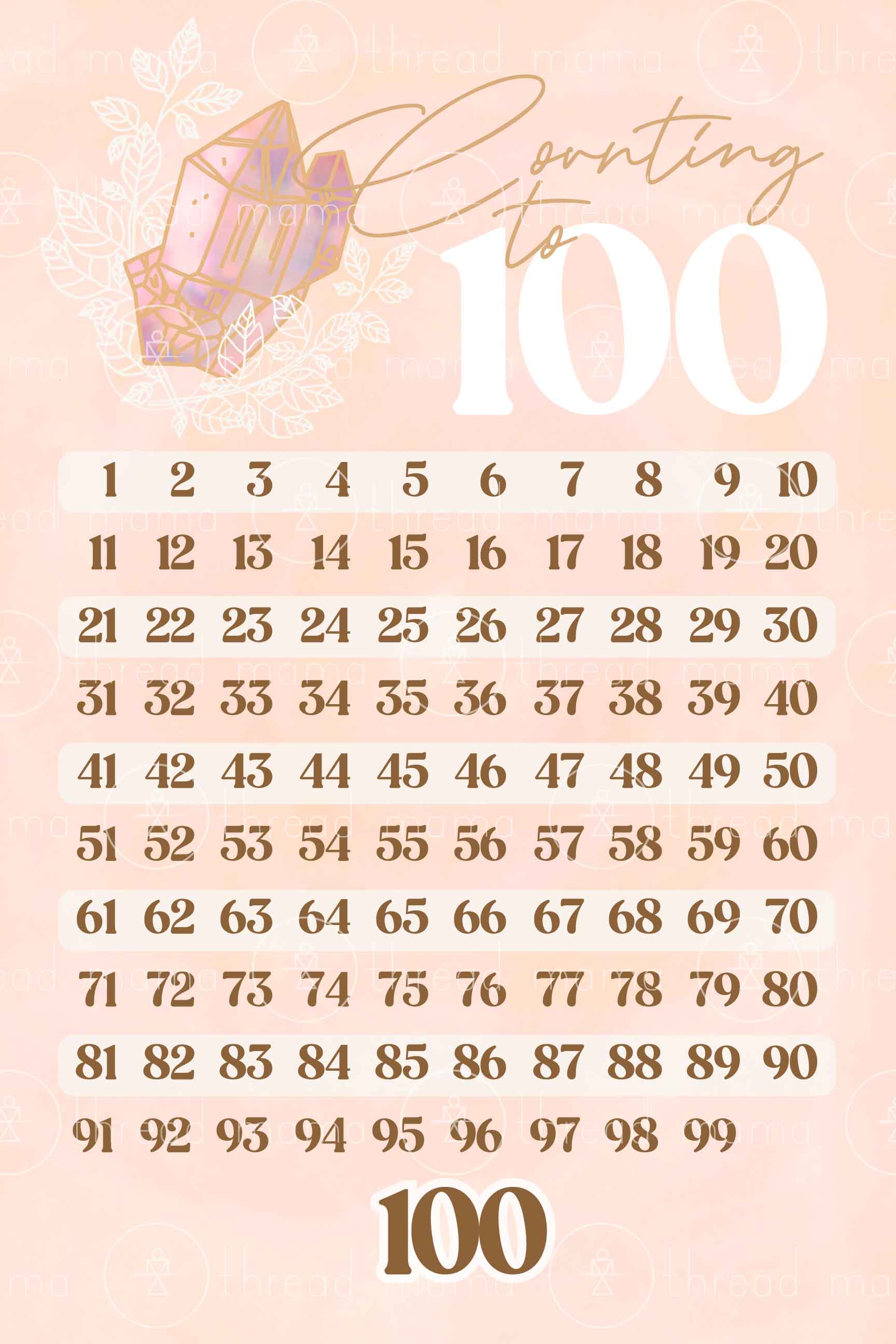Counting to 100 Chart - Gem Collection (Printable Poster) – Thread Mama