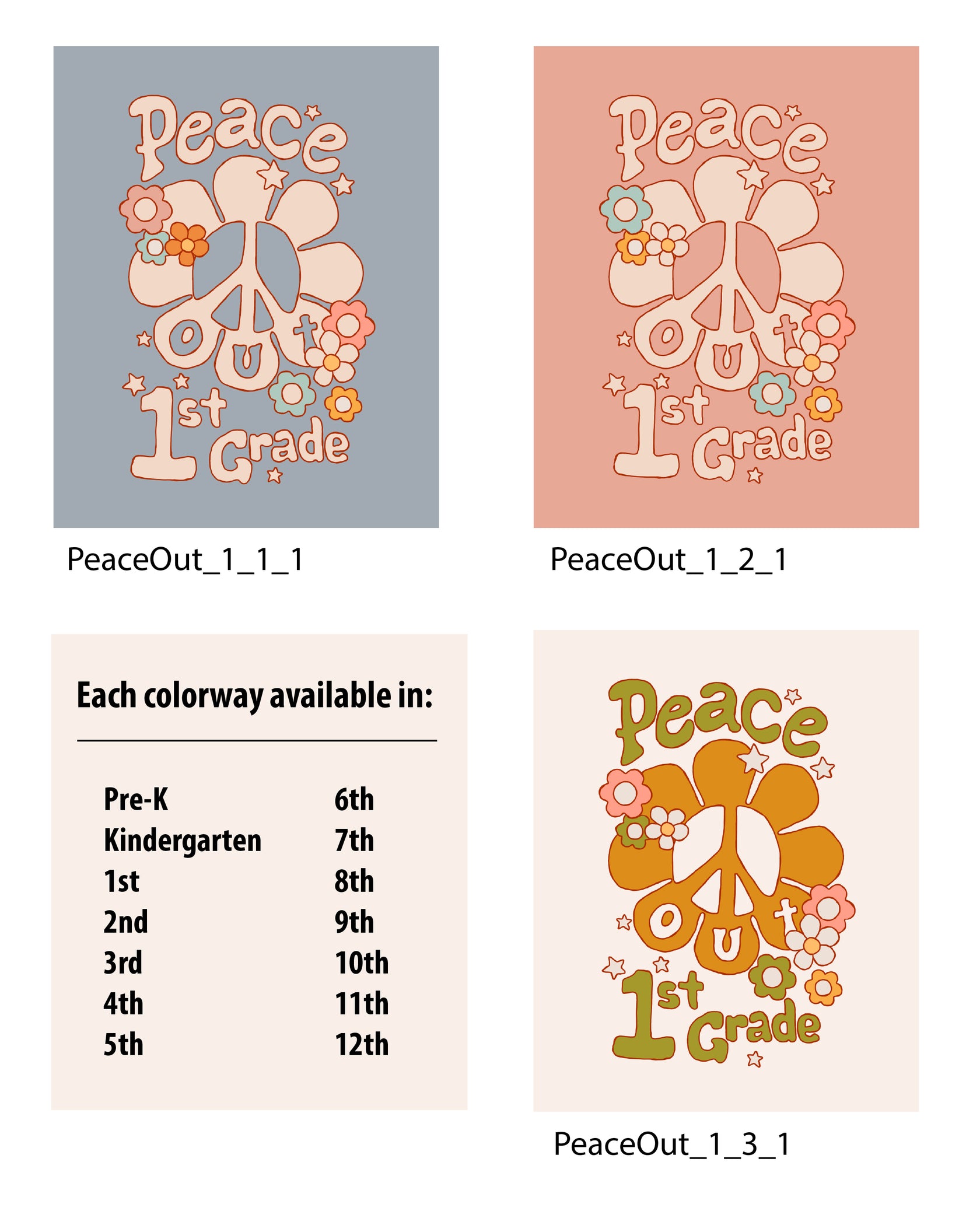 Peace Out (Last Day of School) - 3 Colorways included – Thread Mama