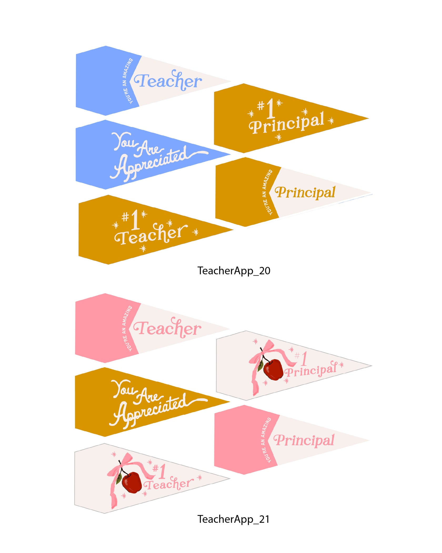 Teacher Appreciation Tags and Flags (Vol.5) – Thread Mama