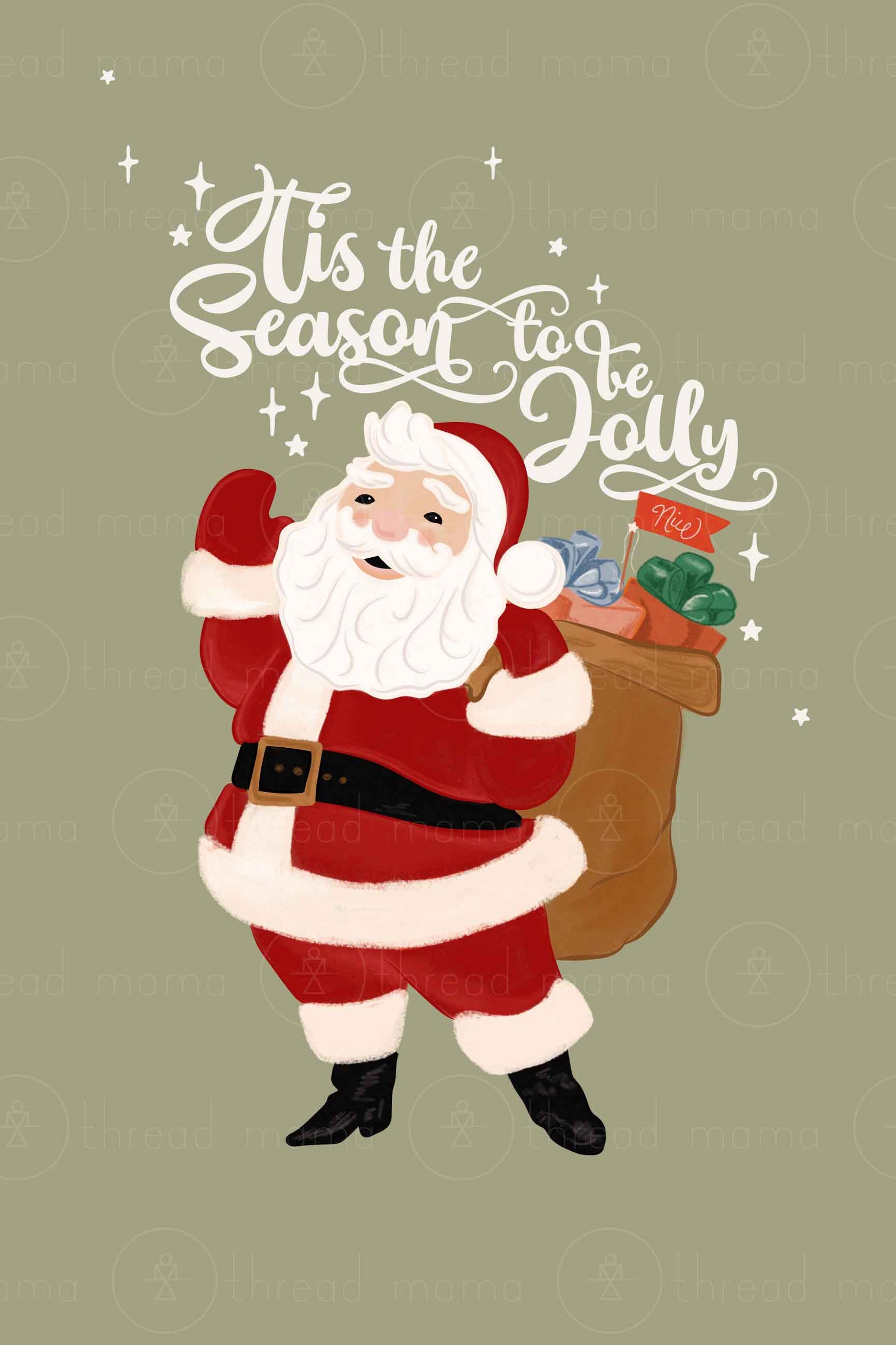 Tis The Season To Be Jolly Santa ( Printable Poster ) – Thread Mama