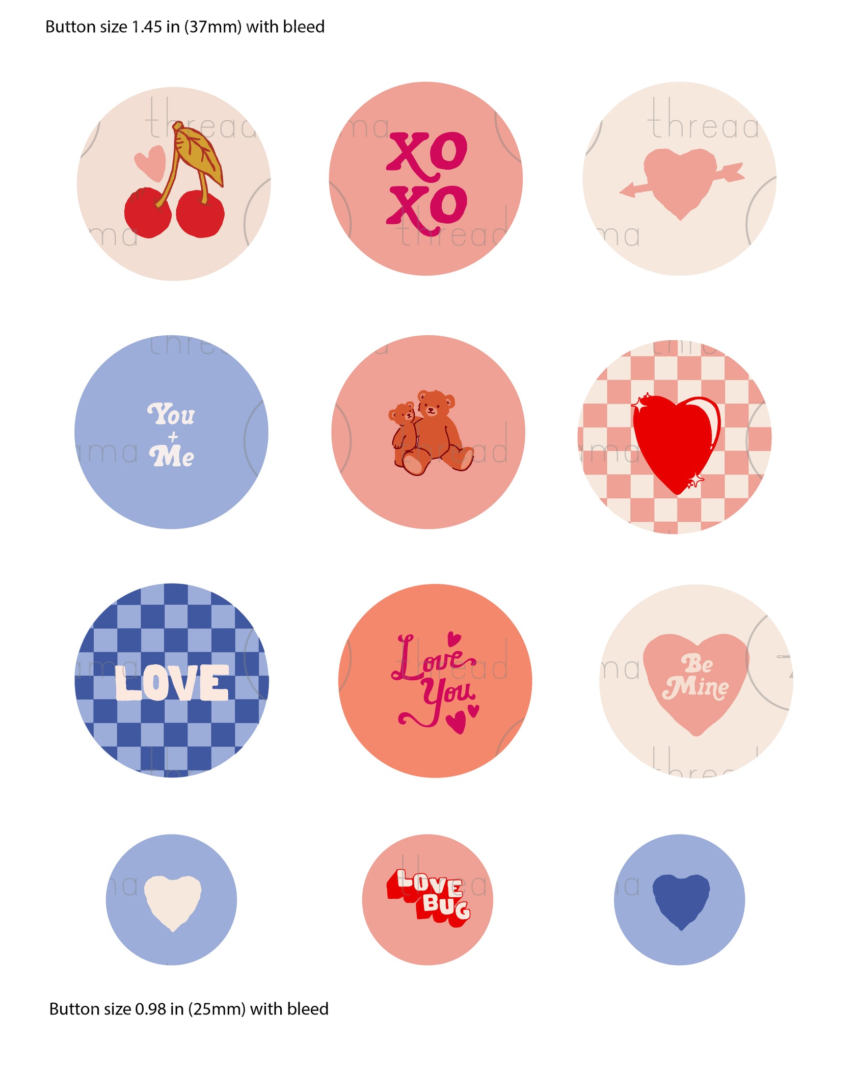 Valentine's Buttons and Flags Set - (Vol.4) – Thread Mama